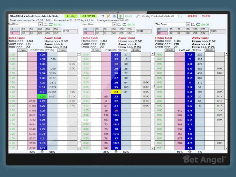 Ladder Interface - Bet Angel | Betfair Trading Software
